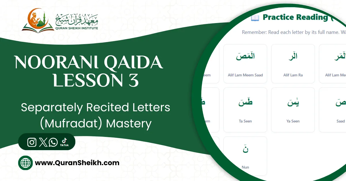 Recited Abbreviated Letters (Lesson 3) - Muqatta’at