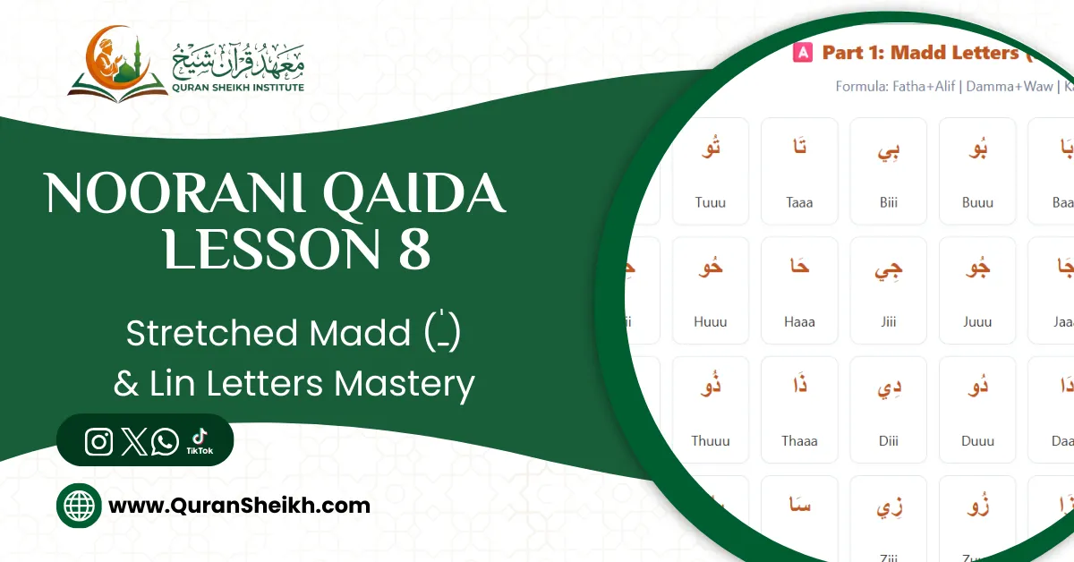 Stretching Vowels (Madd) & Lin Letters Mastery (Lesson 8)